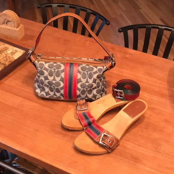 Coach | Bags | Coach Red White And Blue Matching Set | Poshmark